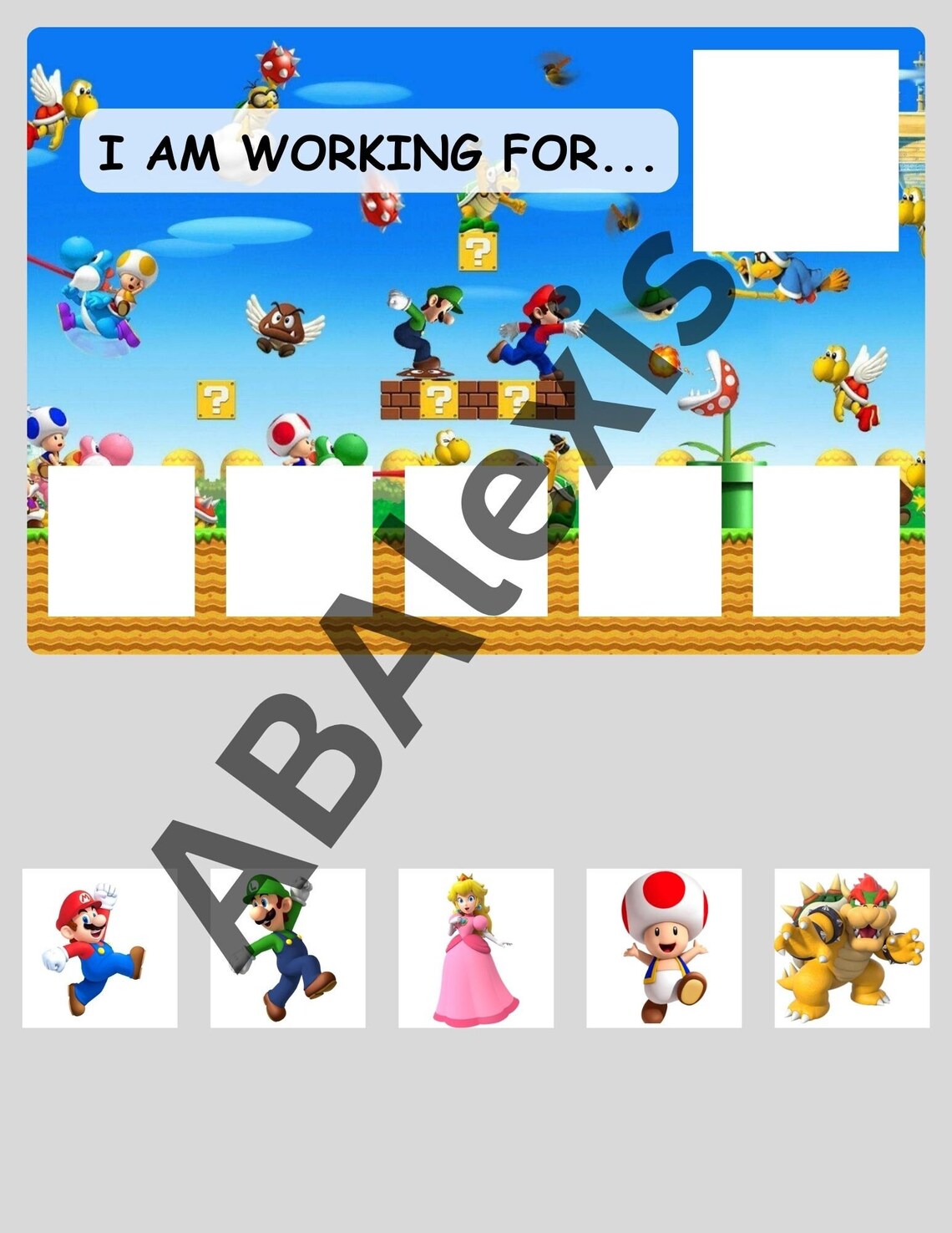 Super Mario Bros Token Boards - Set of 5 & 10 Tokens - Etsy