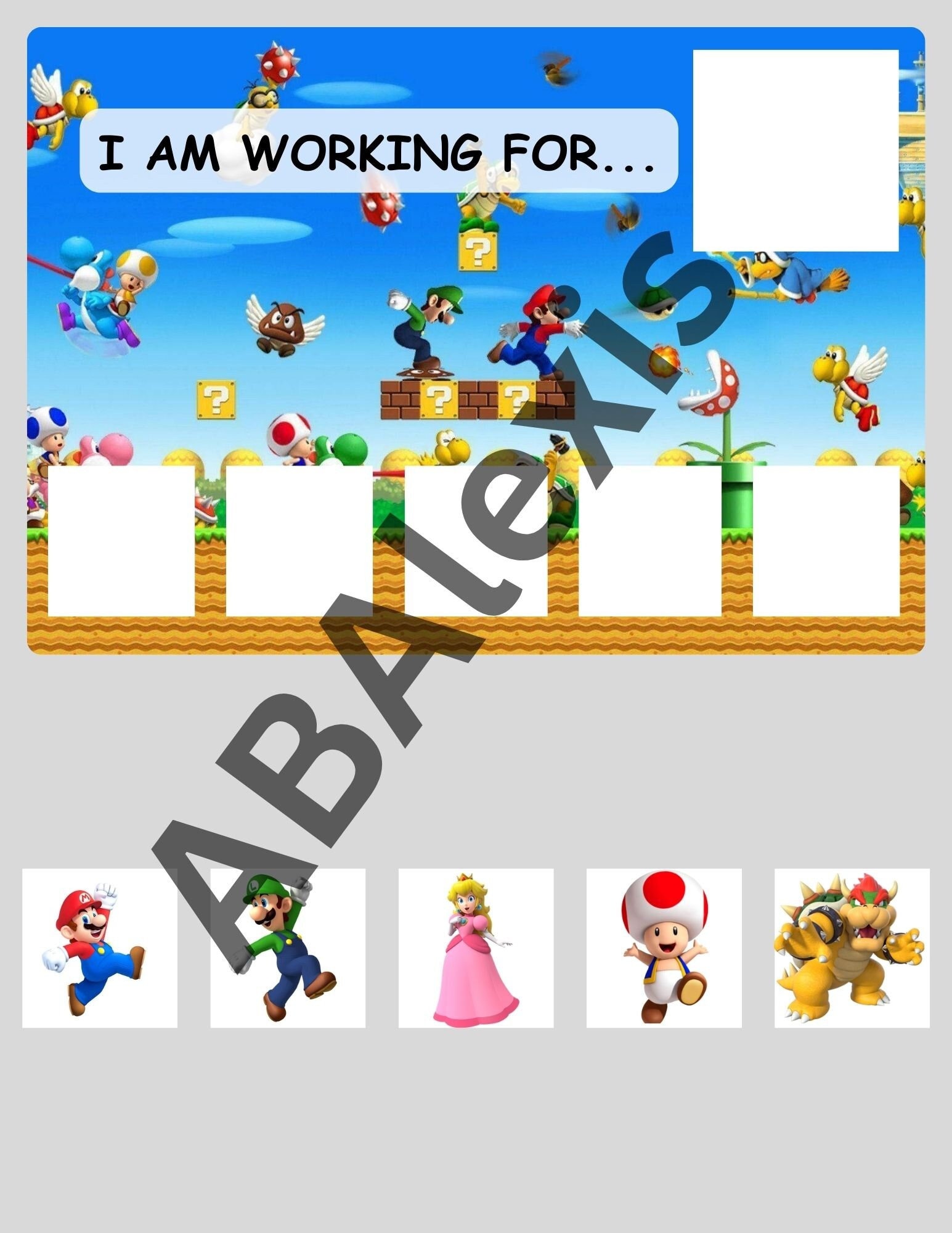 Super Mario Bros Token Boards - Set of 5 & 10 Tokens - Etsy