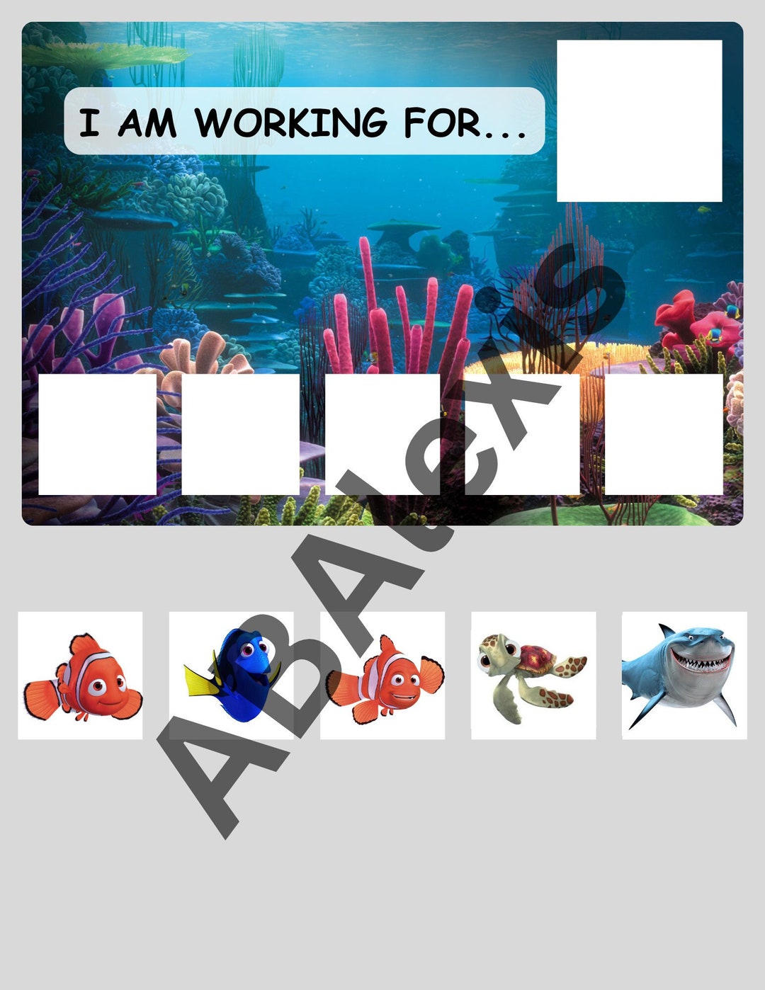 Finding Nemo Token Board - Set of 5 & 10 - Etsy