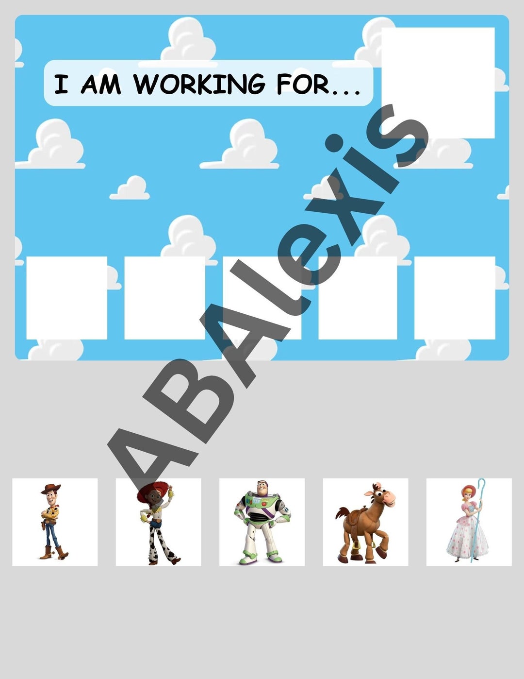 Toy Story Token Boards - Set of 5 & 10 Tokens - Etsy