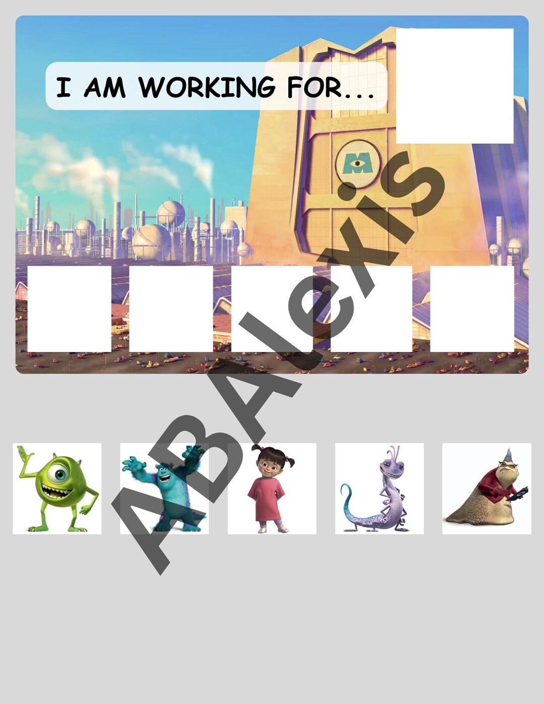 Monsters Inc Token Board - Set of 5 & 10 - Etsy