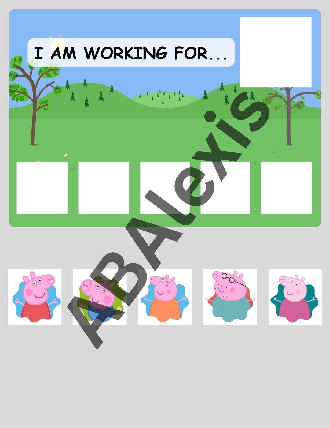 Peppa Pig Token Board - Set of 5 & 10 - Etsy