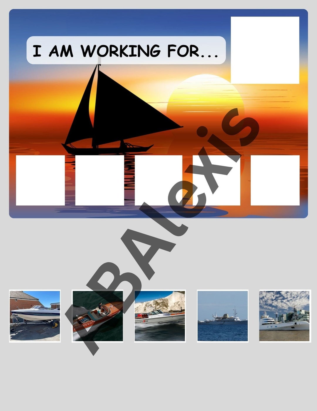 Boats Token Boards - Set of 5 & 10 Tokens - Etsy