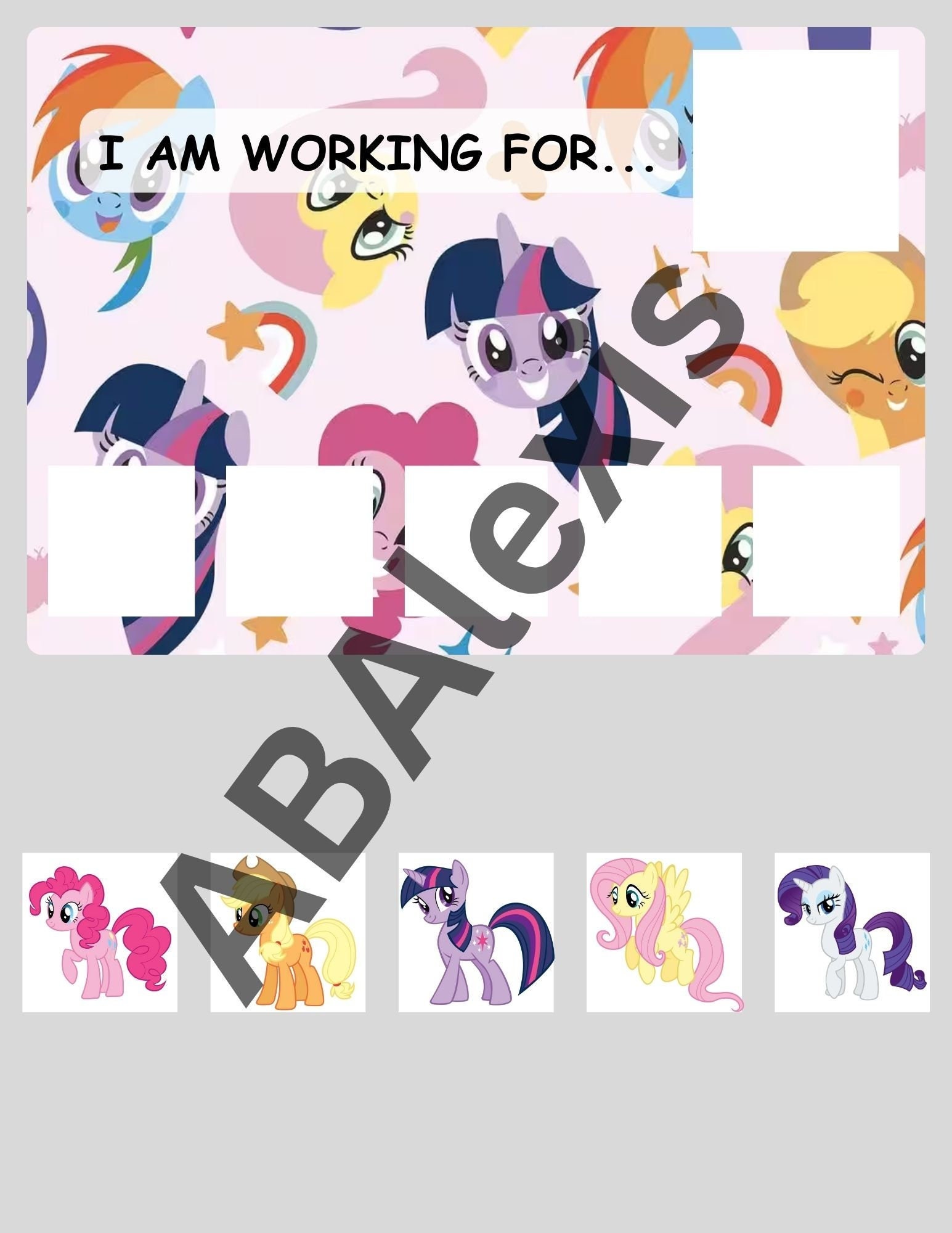 My Little Pony Token Boards - Set of 5 & 10 Tokens - Etsy