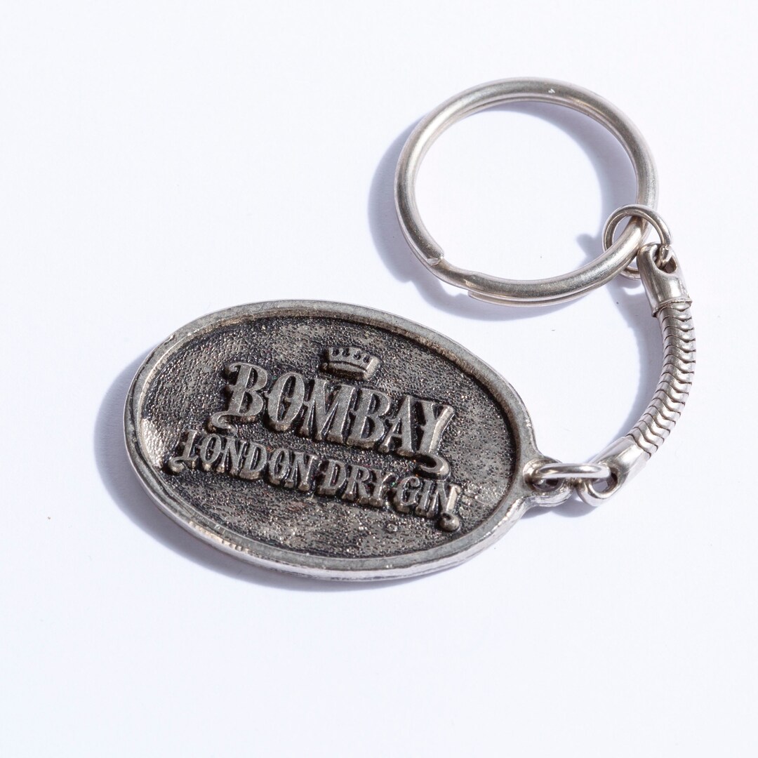 Vintage Queen Elizabeth II & Bombay Gin Keychain London Dry Gin Metal ...