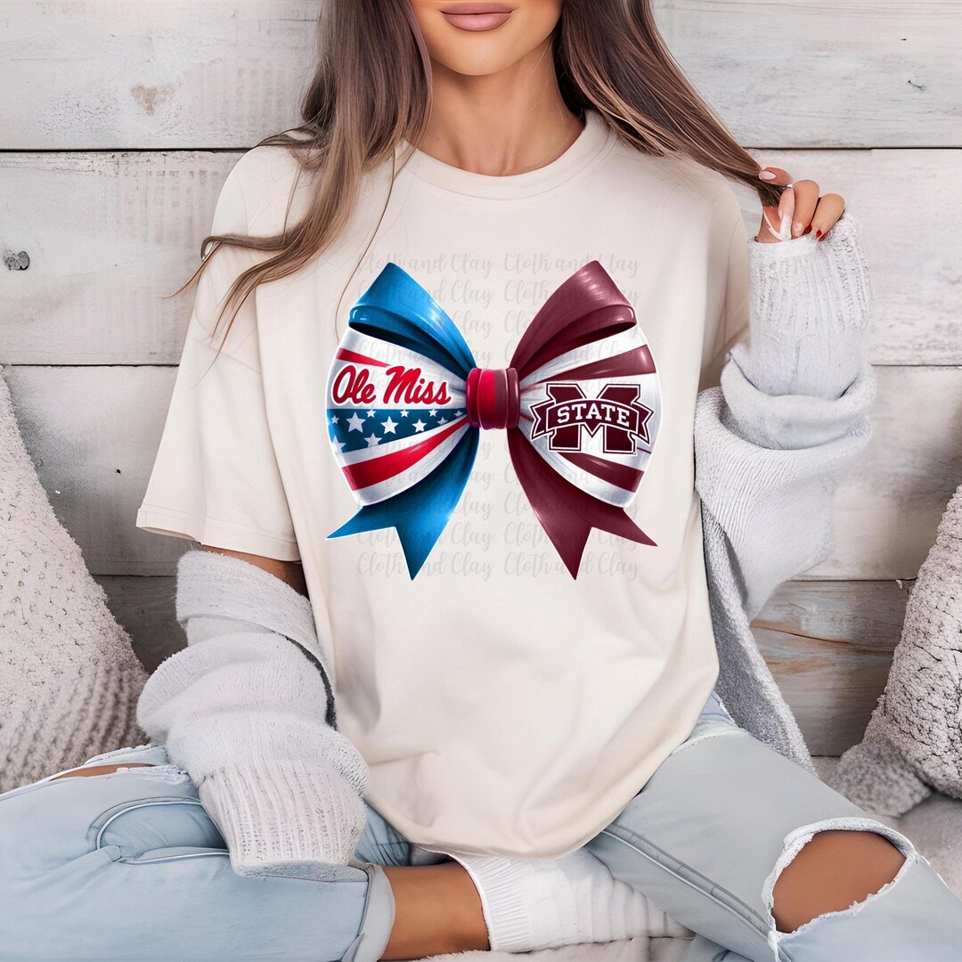 Egg Bowl Png, Coquette Football Bow, Football Rivalry Png, Ole Miss Png ...