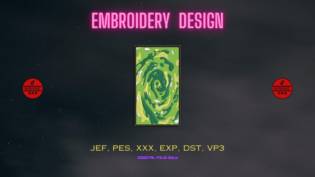 Green Portal Embroidery Design: Sci-fi Wormhole Pattern (digital File ...