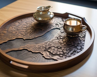 Sleek Handcrafted Tea Serving Trays for Contemporary Spaces - Etsy