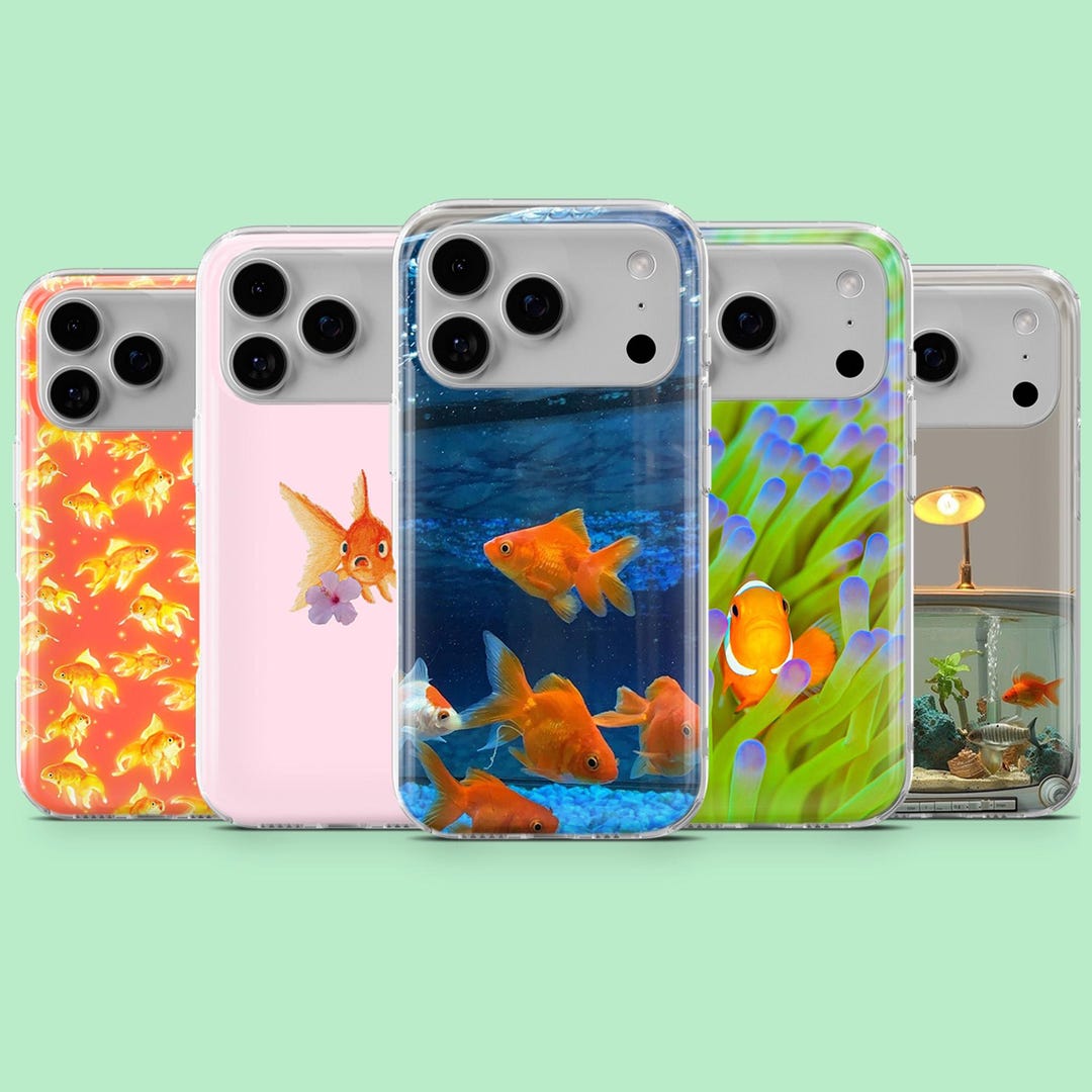 Goldfish Phone Case Fish Aesthetic Cover for iPhone 17e, 17pro, 16, 15 ...