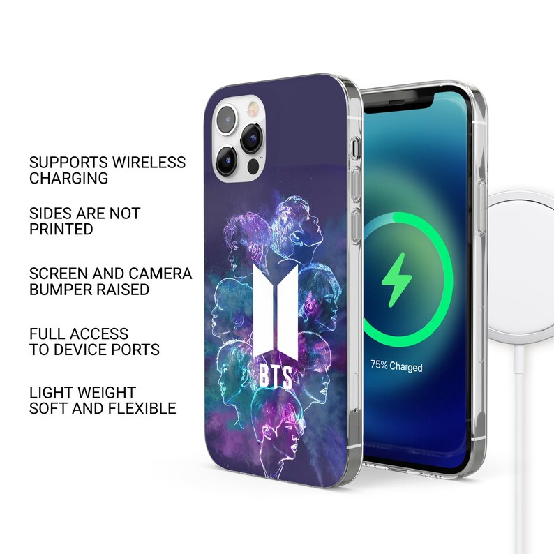 Cute BTS Phone Case BTS Army Kawaii Kpop Cover for iPhone 16, 16pro, 15 ...
