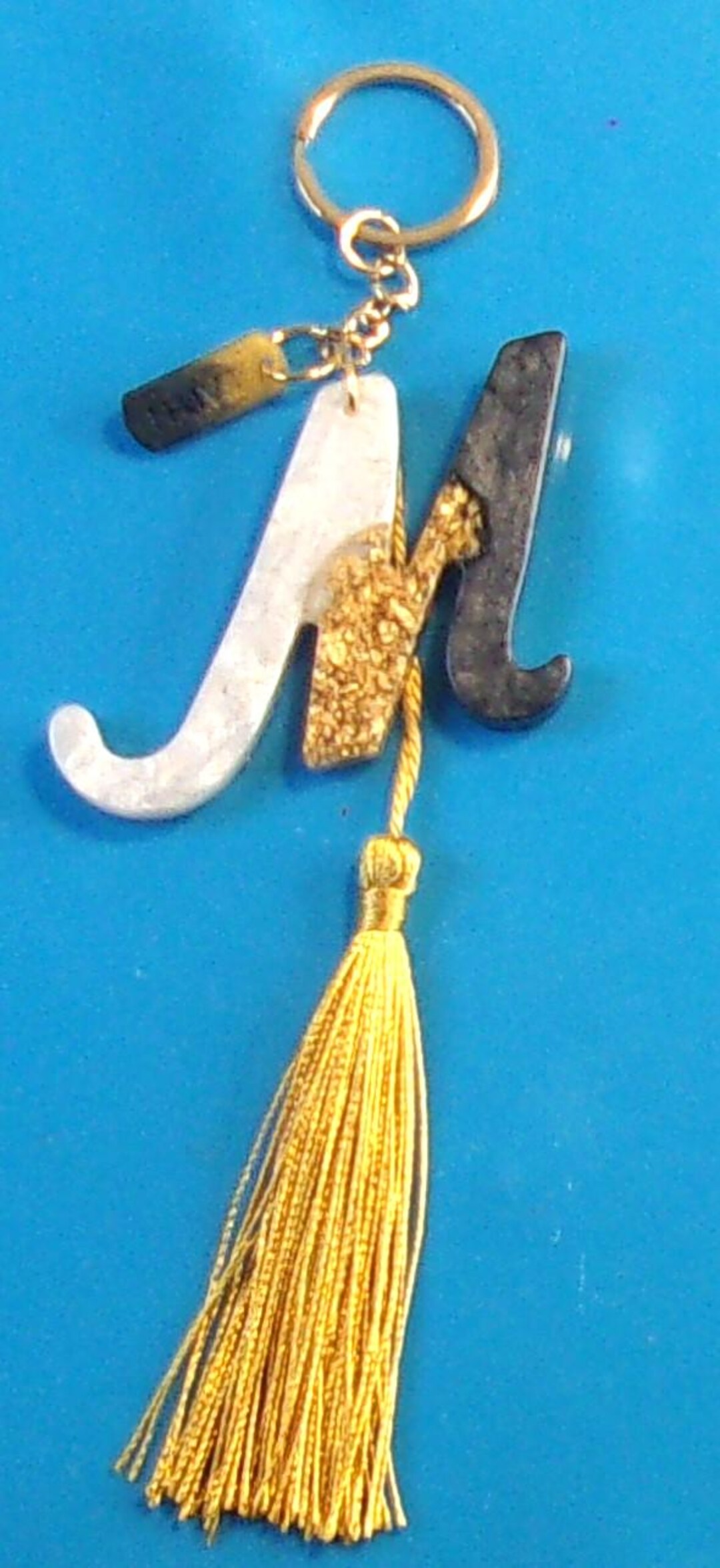 Handmade Letter Resin Keychains With Tassel and Motivational Word ...