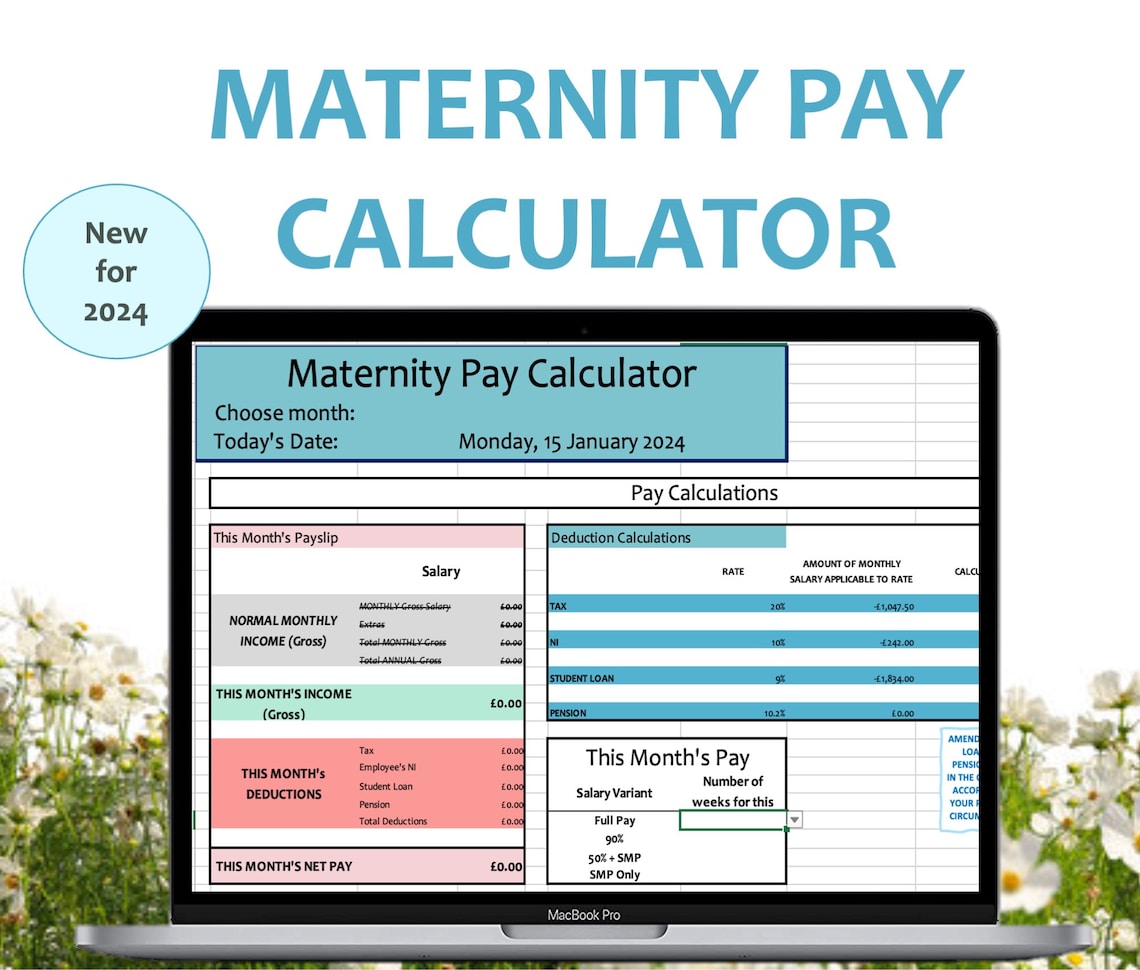 Maternity Pay Calculator 2023-24 Finance Planning Excel - Etsy