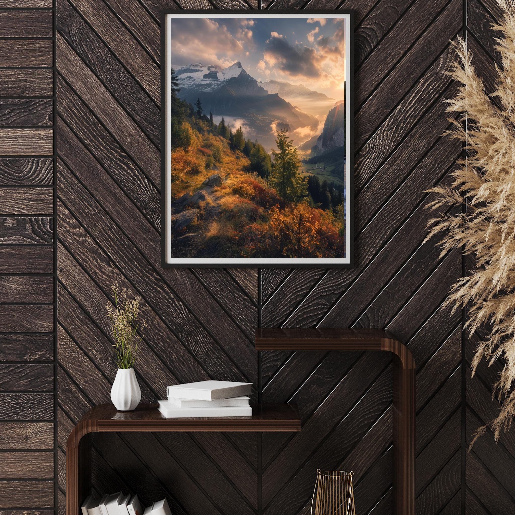 Rocky Mountain Lake Sunset Sunrise Wall Decor, Printable Art Photo, JPG ...