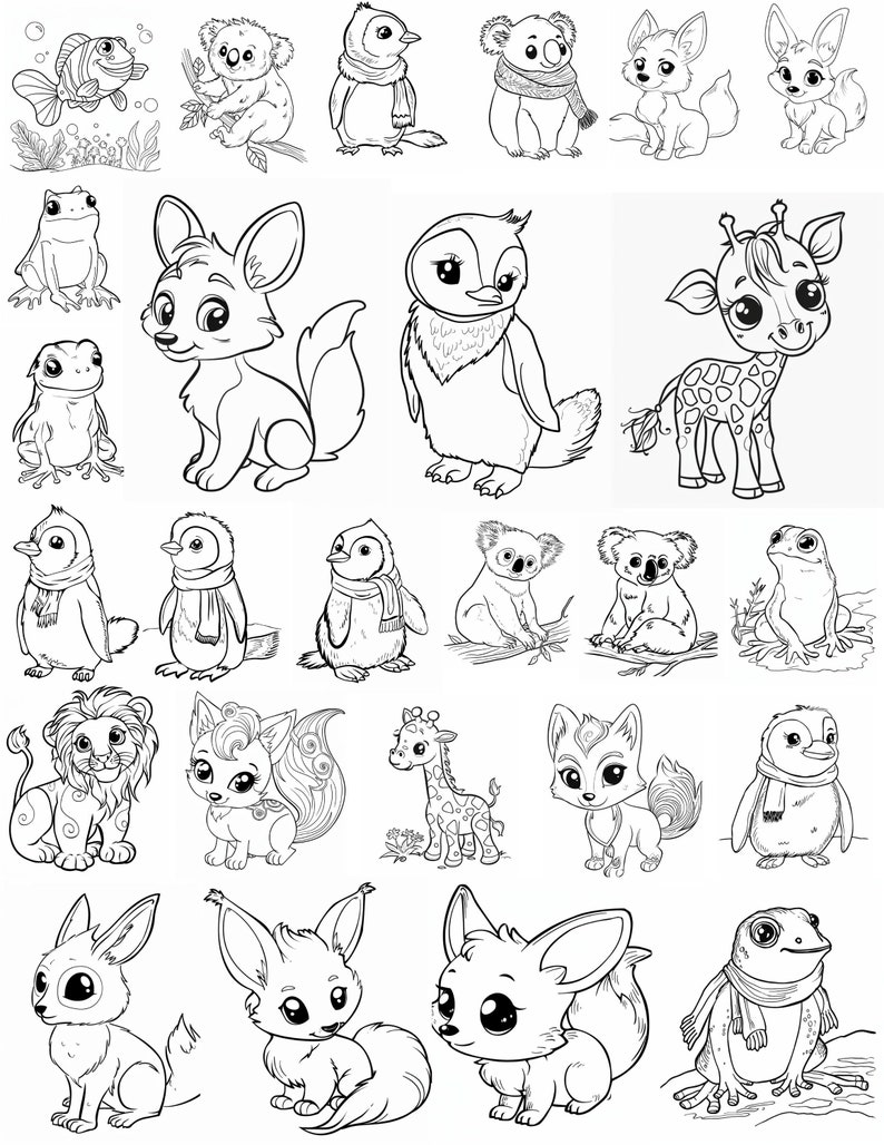 101 Printable Cute Baby Animal Coloring Pages, Children Coloring Book ...