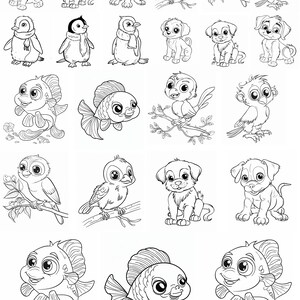 101 Printable Cute Baby Animal Coloring Pages, Children Coloring Book ...
