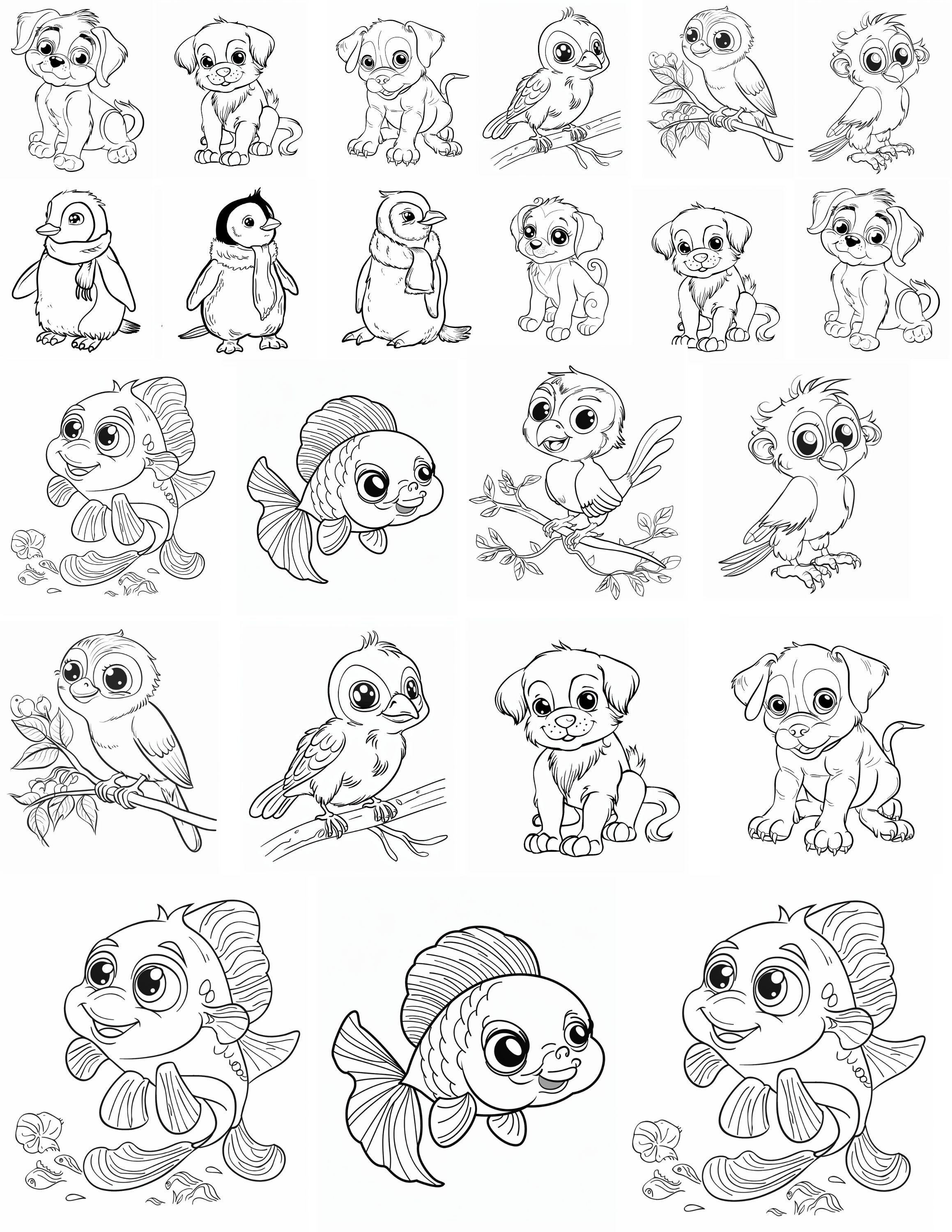 101 Printable Cute Baby Animal Coloring Pages, Children Coloring Book ...