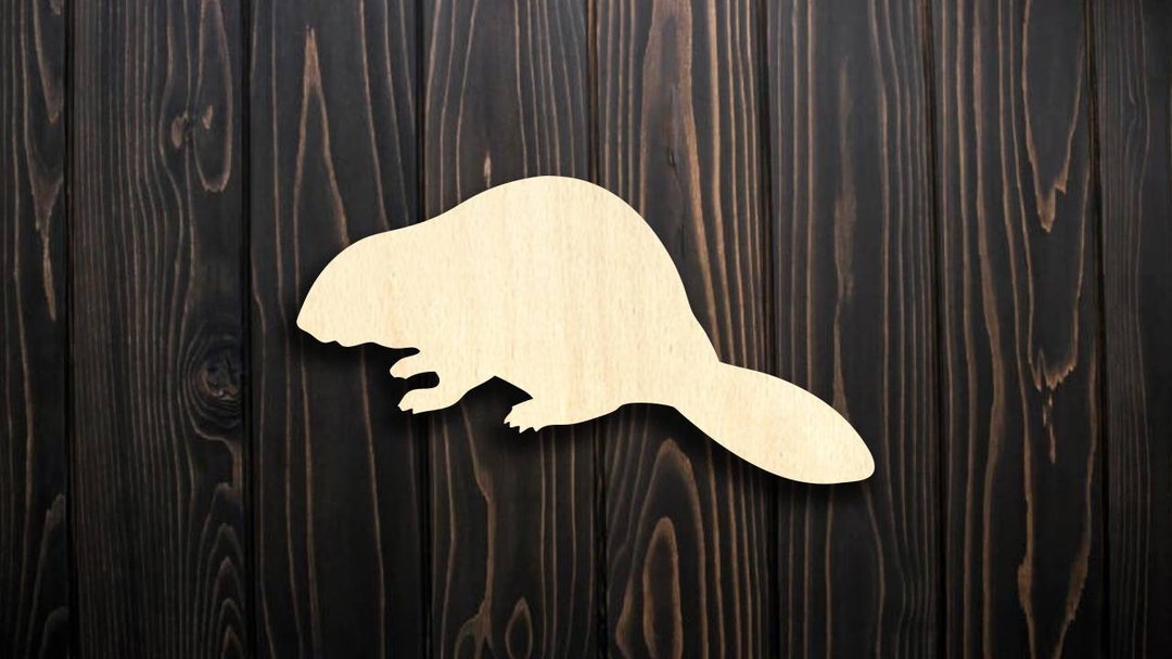 Beaver 01 Laser Cut Unfinished, Wood Cut-out Shapes Measured in Width ...