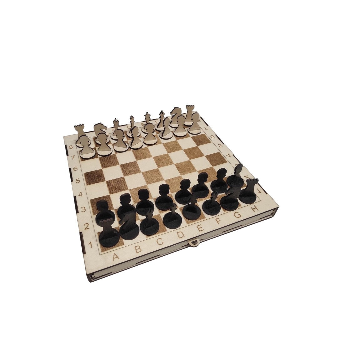 Digital SVG DXF File Laser Cut Chess File, Checkers, 3D Chess, Board ...