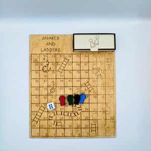 Snakes and Ladders Laser Cut Simple Family Board Game | Kids Gifts ...
