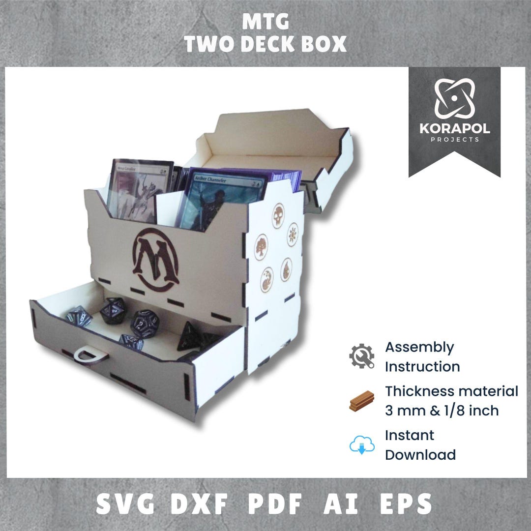 Laser Cut Magic the Gathering Two Deck Box up to 200 Cards | MTG Card ...