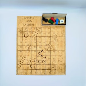 Snakes and Ladders Laser Cut Simple Family Board Game | Kids Gifts ...