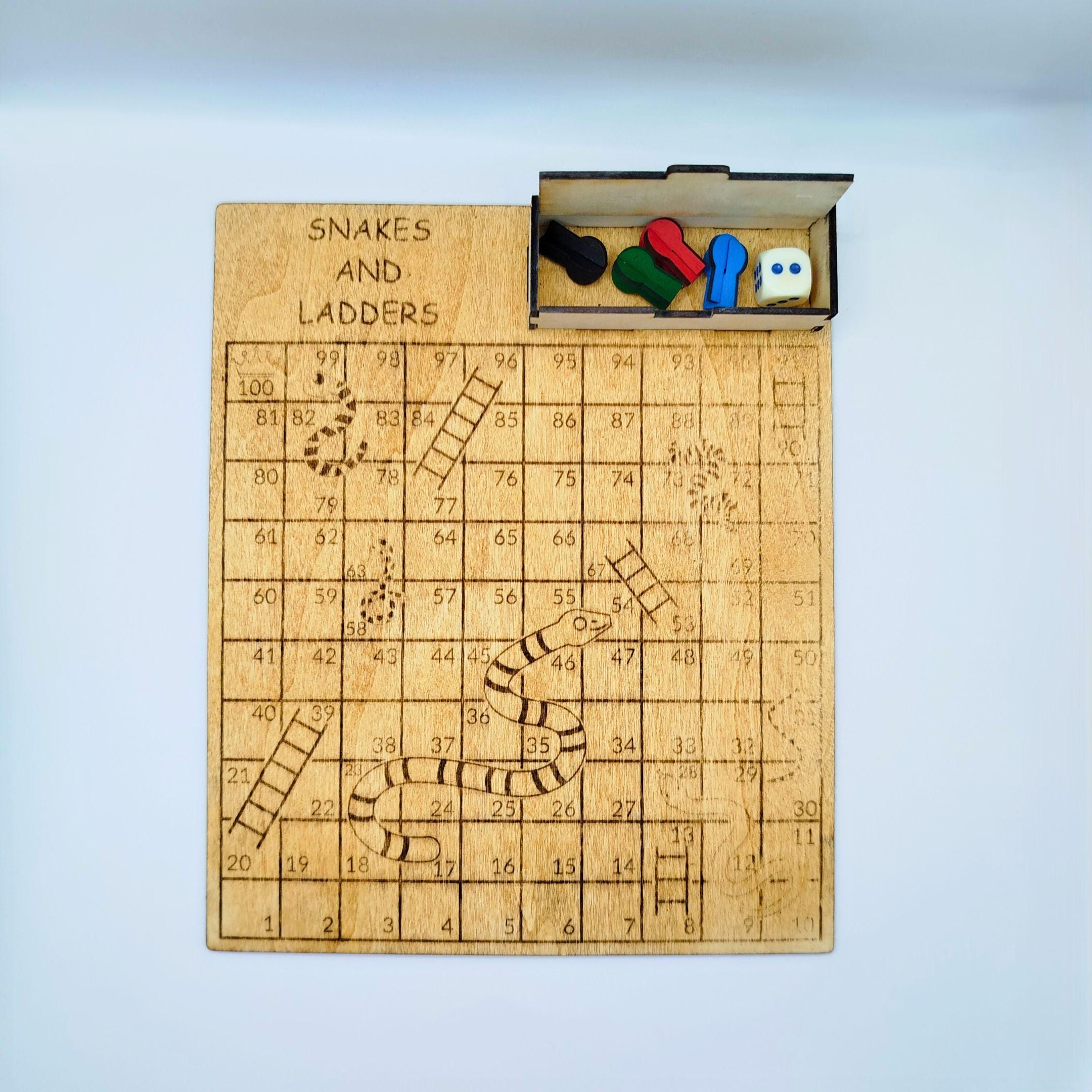 Snakes and Ladders Laser Cut Simple Family Board Game | Kids Gifts ...