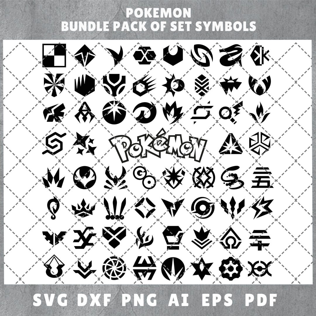 Pokemon Card Set Symbols Laser Cut SVG PNG | TCG | Gift | Pokemon ...