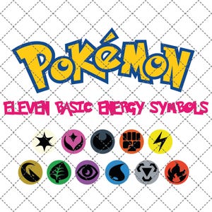 Basic Energy Inspired Pokemon Cards Symbols SVG | Pokemon Icons ...