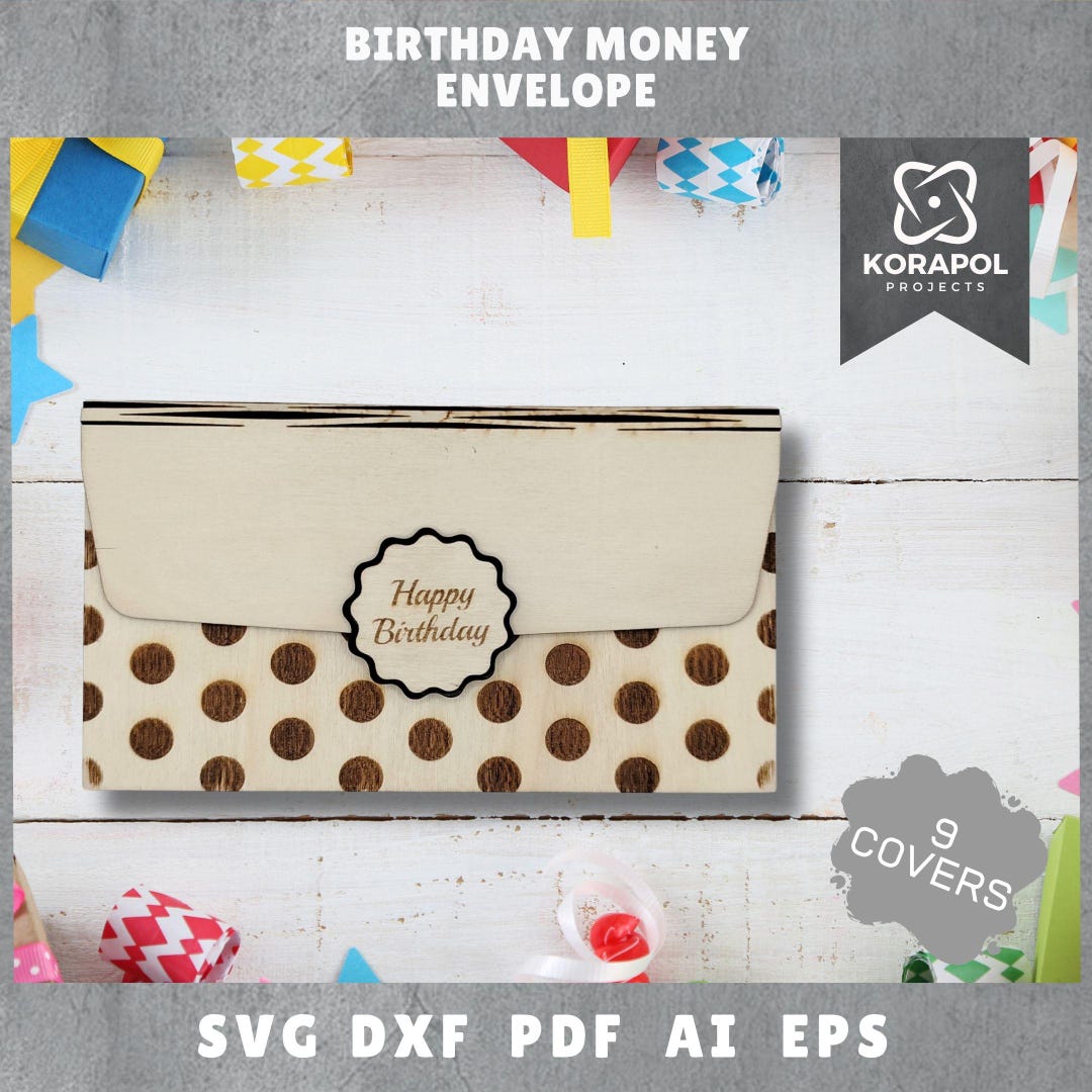 First Birthday Money Envelope Laser Cut | Gift | Box | Personalized ...