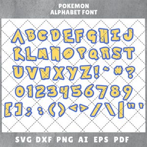 Anime Pokemon Alphabet Font Letter SVG OTF | Clipart | Image | PNG 300 ...
