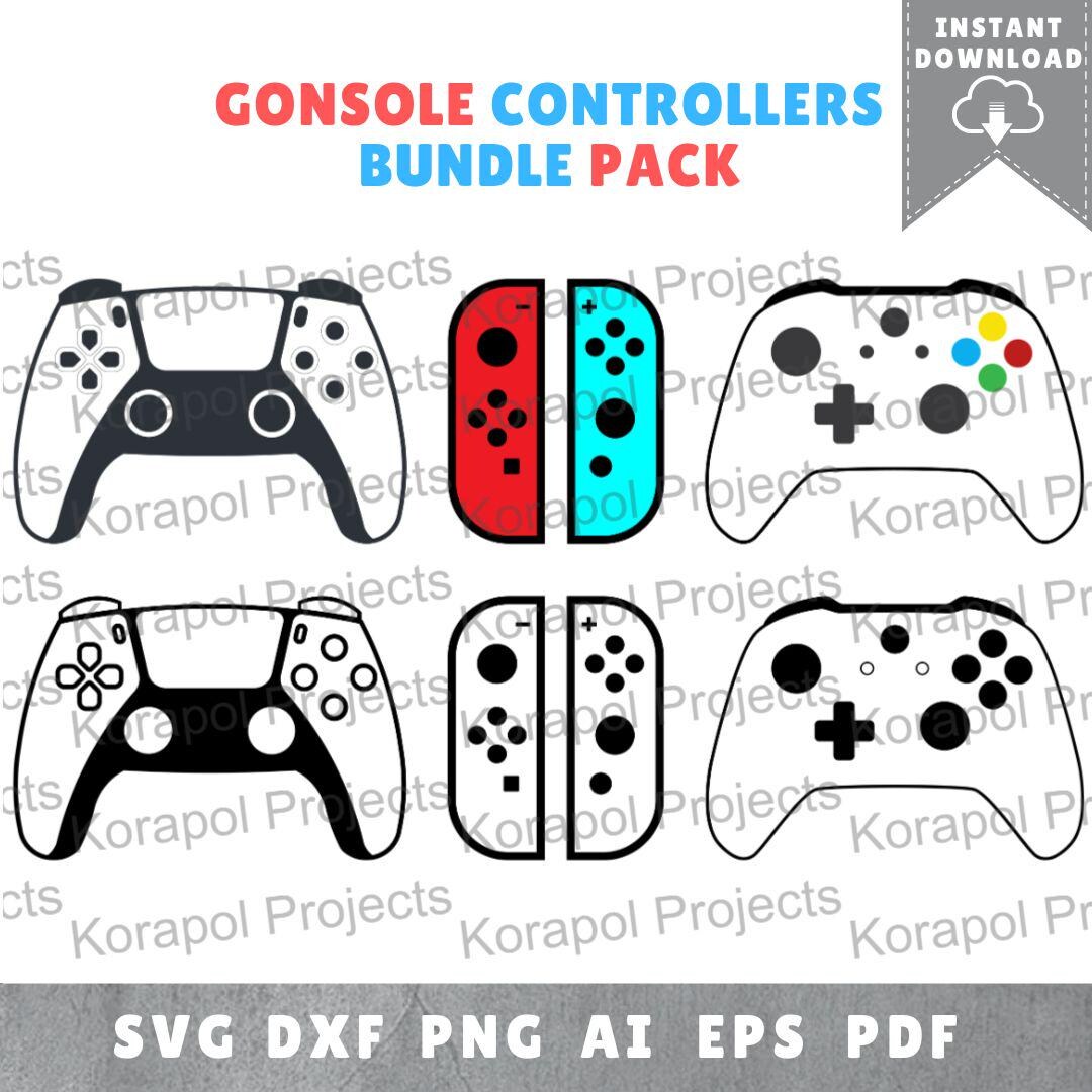 Laser Cut Console Controllers Bundle Pack of Clipart Xbox Controller ...