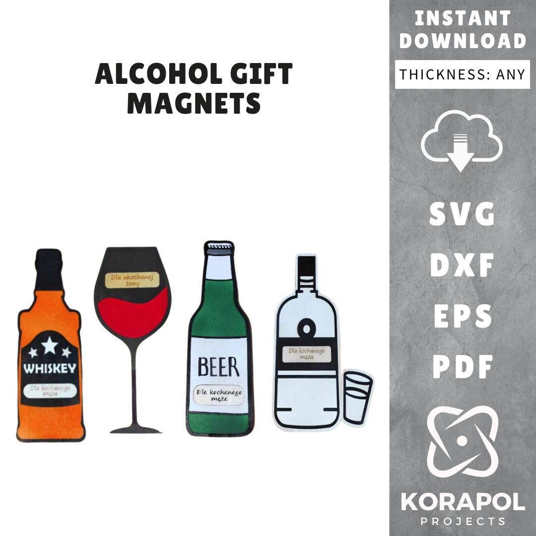 Laser Cut Personalized Alcohol Magnets Gifts Bottle of Beer Gift Bottle ...