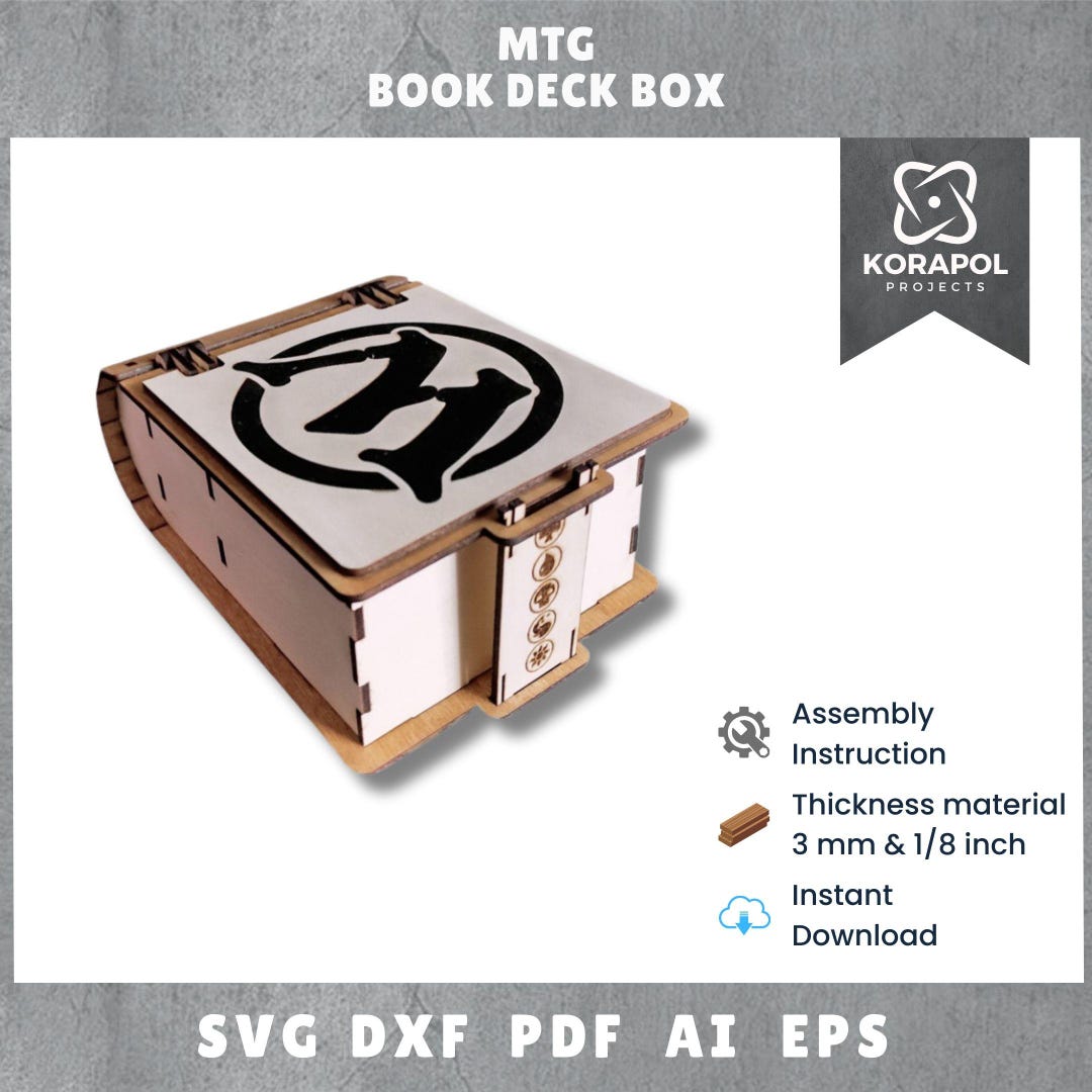 Laser Cut MTG Commander Deck Box Card Holder, Gift, Proxy, 100 Cards ...
