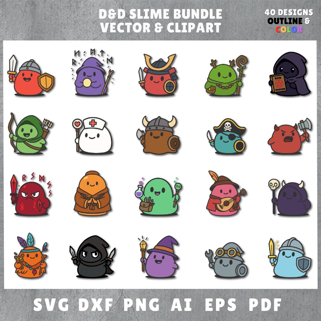 Dungeons and Dragons Class Slime, Dnd Gifts, Laser Cut SVG PNG 300 Dpi ...