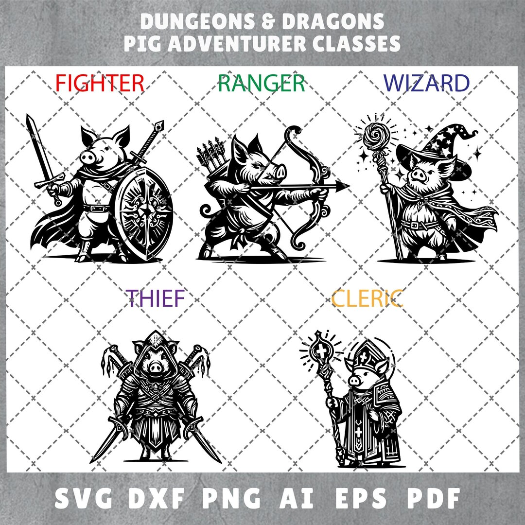 Dungeons and Dragons Portrait Character Dnd SVG Laser Cut File PNG 300 ...