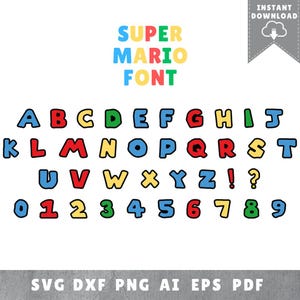 Laser Cut Magic Super Mario Font Alphabet Letter Mario Bross Alphabet ...