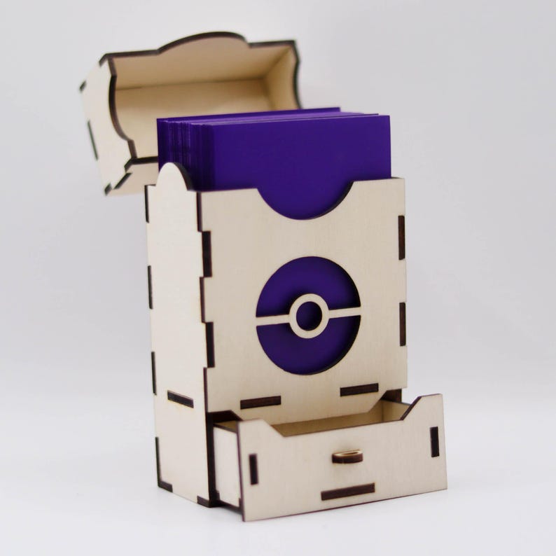 Laser Cut Pokemon Deck Box up to 60 Sleeved Cards Pokemon Card Storage ...