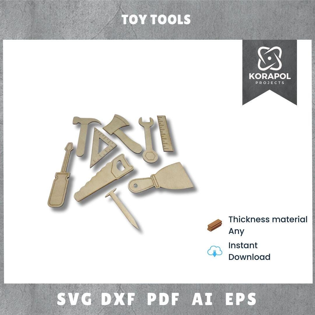 Laser Cut Toy Tools | Toolbox Template | Creative Toys | Tools Clipart ...