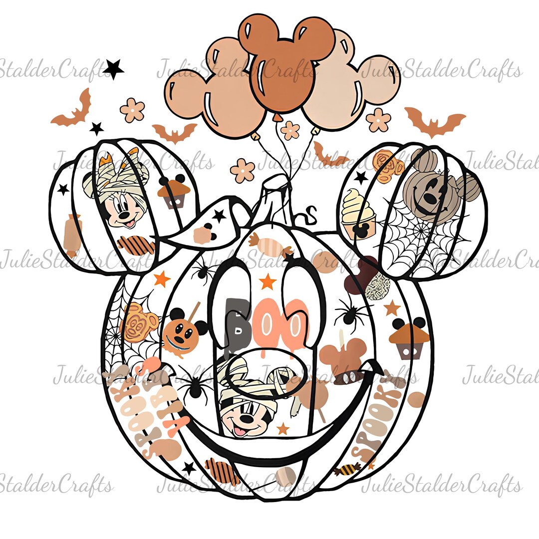 Vintage Disney Pumpkin Png, Disney Boo Png, Disney Spooky Seasons Png ...