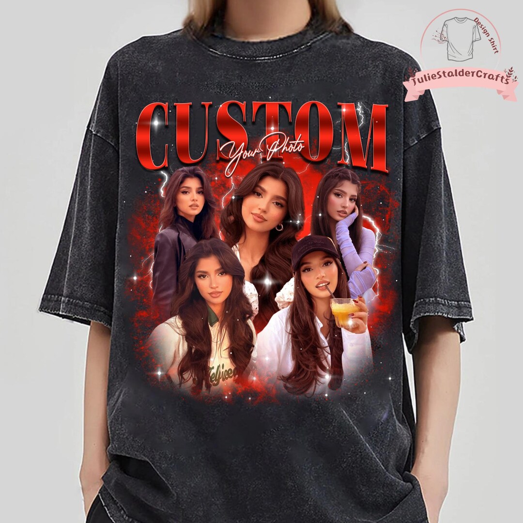 Custom Photo Bootleg Girlfriend Face 90s Retro Vintage T-shirt, Shirt ...