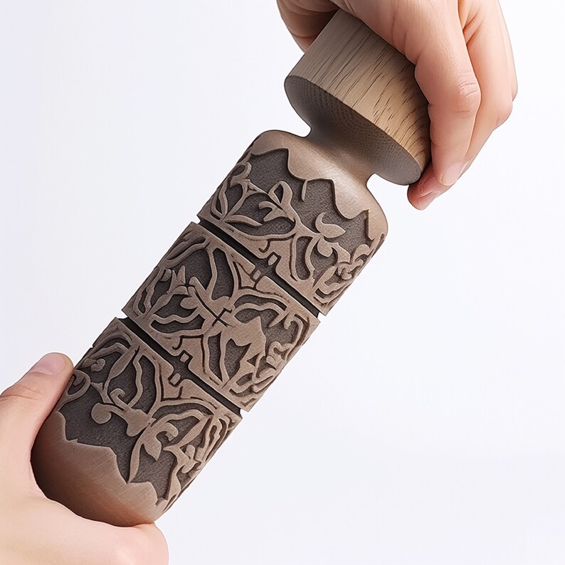 Gothic Cathedral Grooves Clay Texture Tool, Pottery Hand Roller, Wood ...