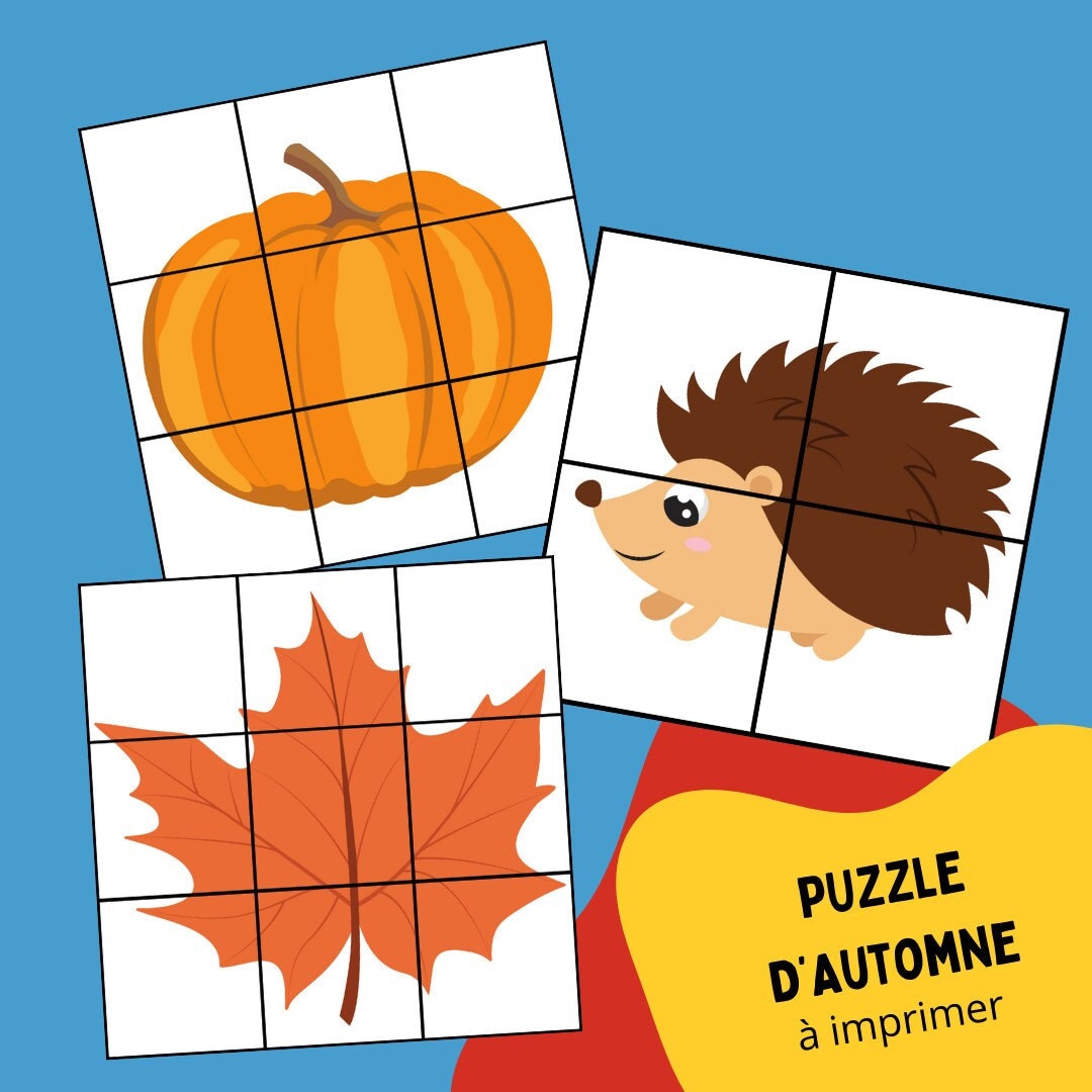 Puzzles d'automne Maternelle - Format carré - Etsy France
