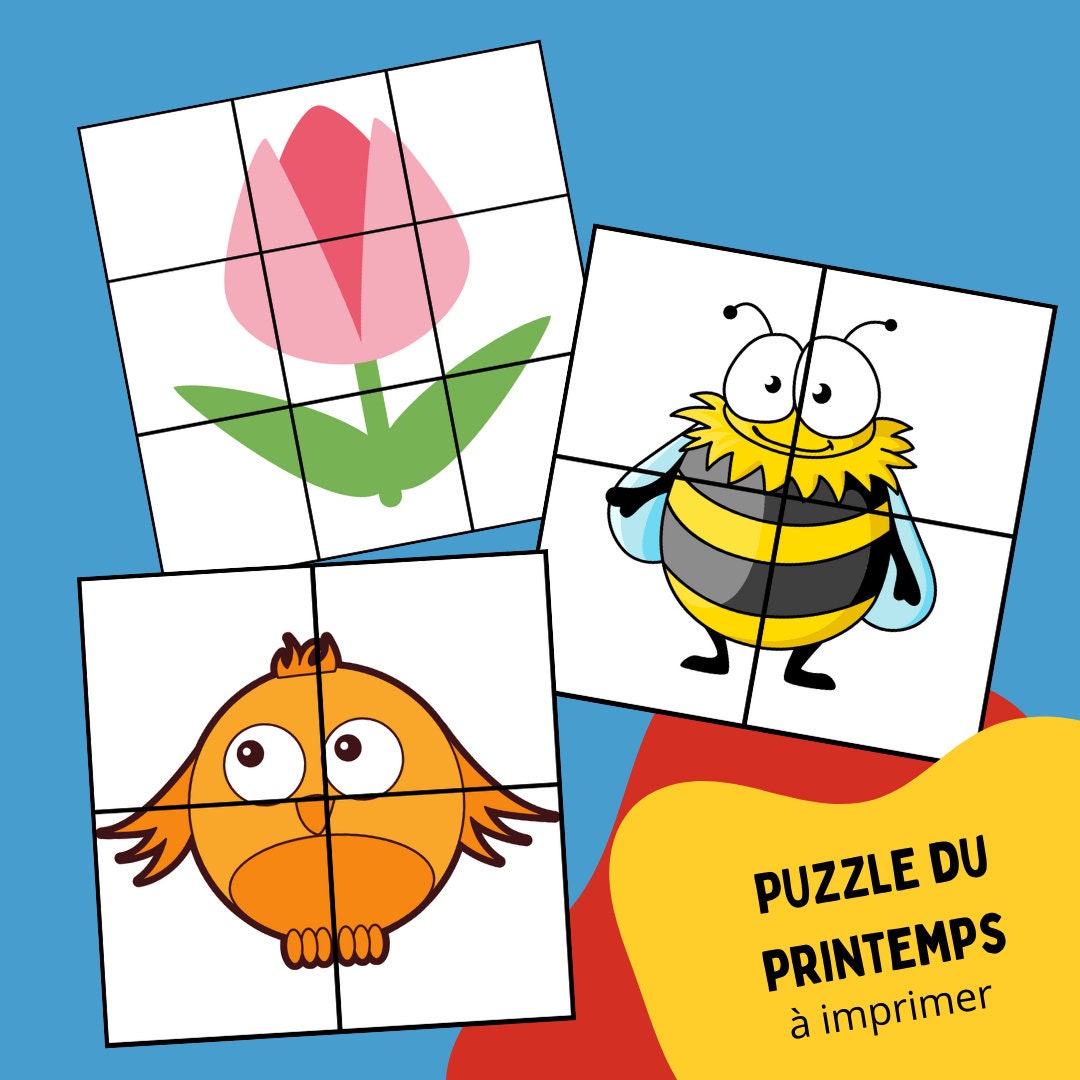 Puzzles de printemps Maternelle - Format carré - Etsy France