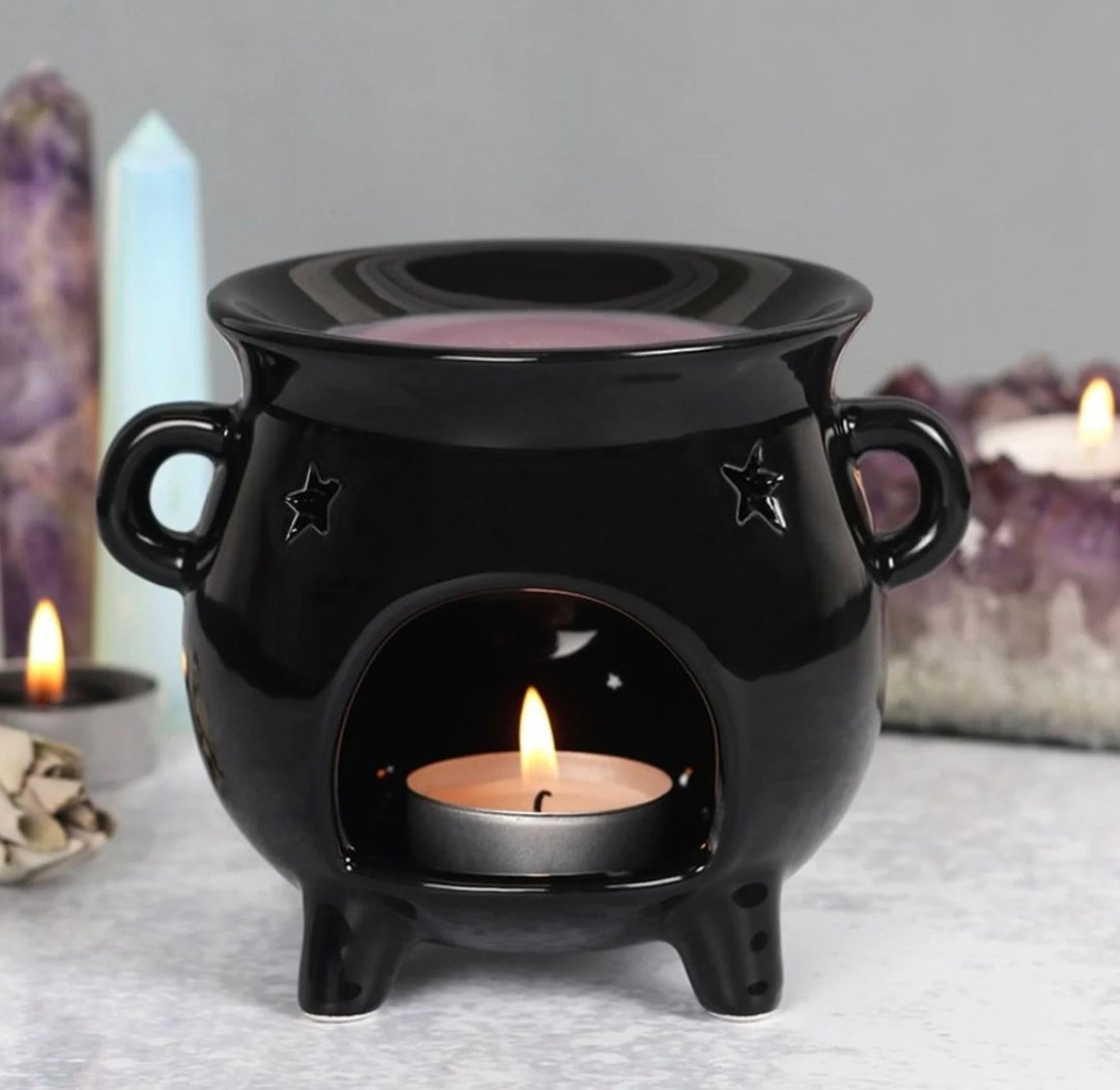Large Black Cauldron Oil Burner - Etsy