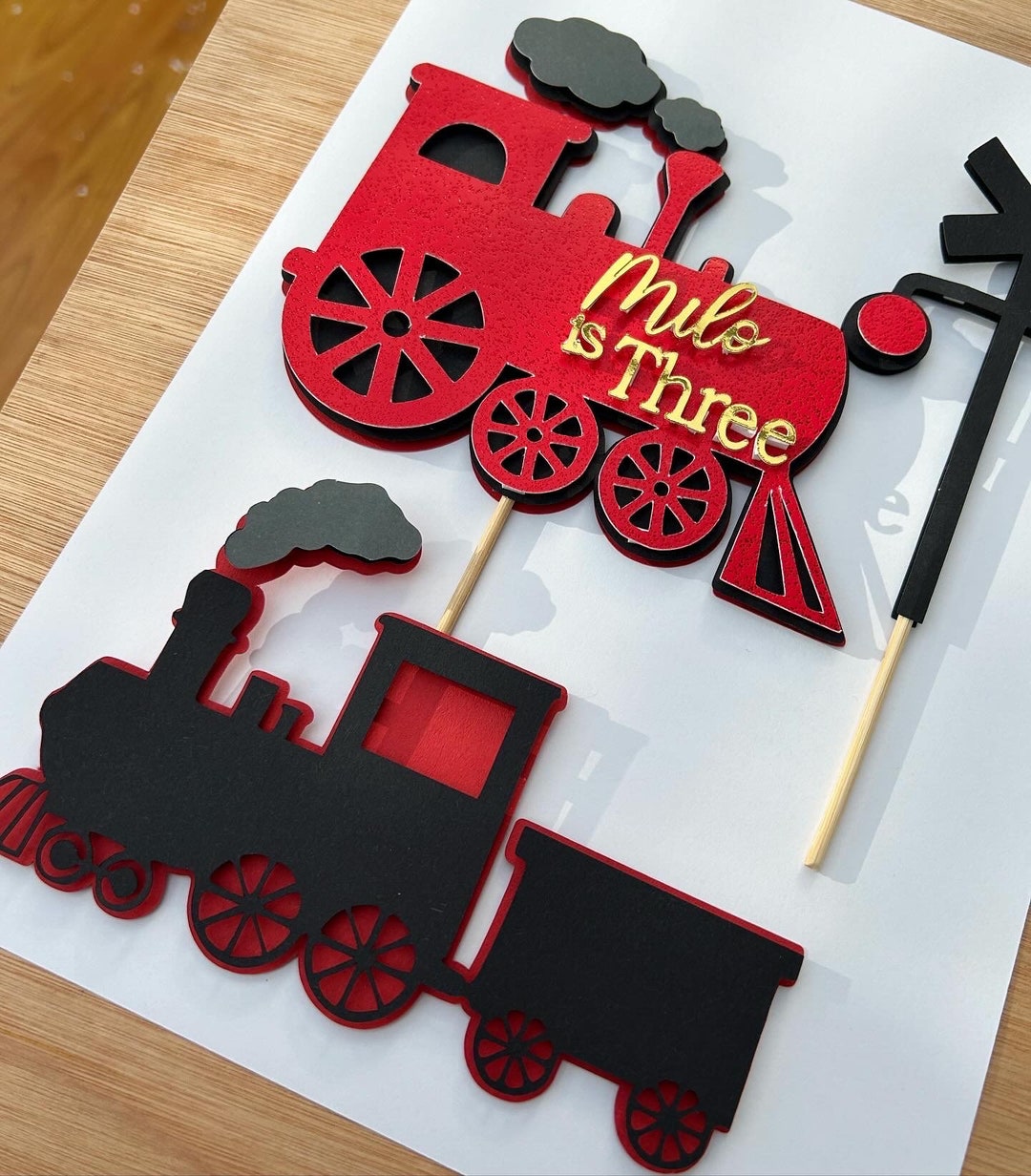 Train Cake Topper Set - Etsy