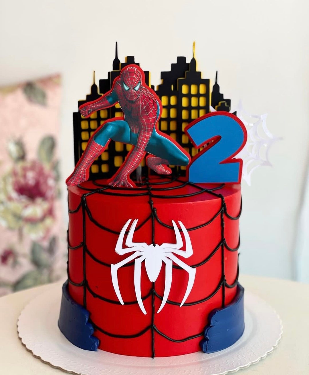 Spider Man Cake Topper Set - Etsy UK