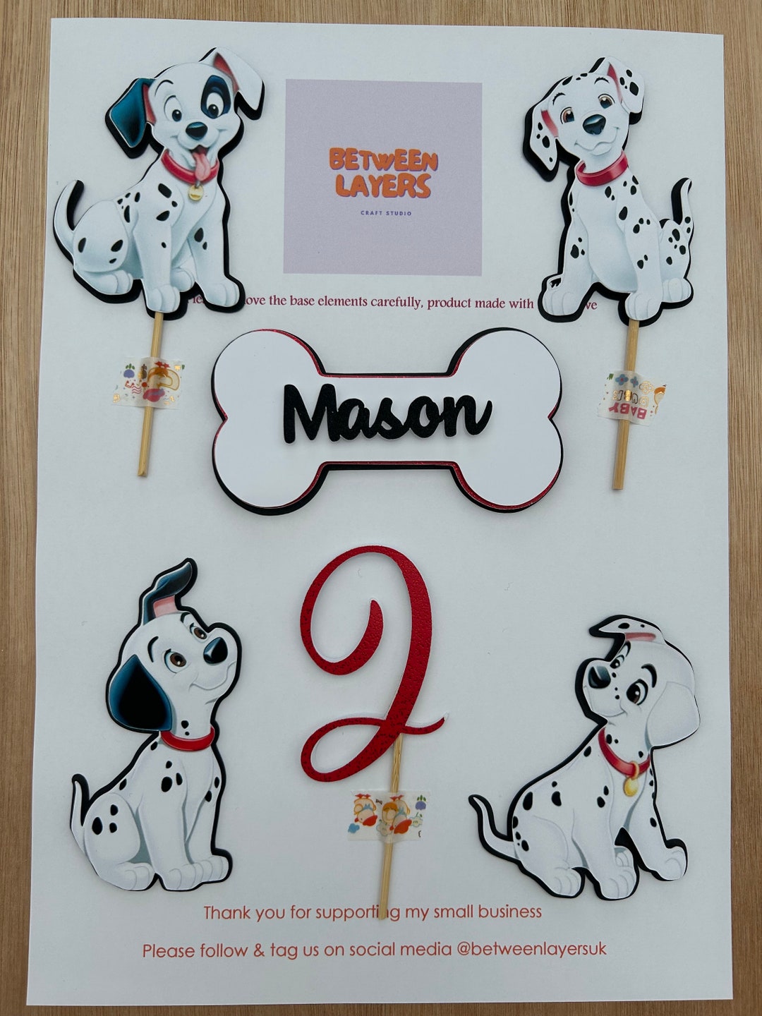 Dalmatian Cake Topper Set - Etsy