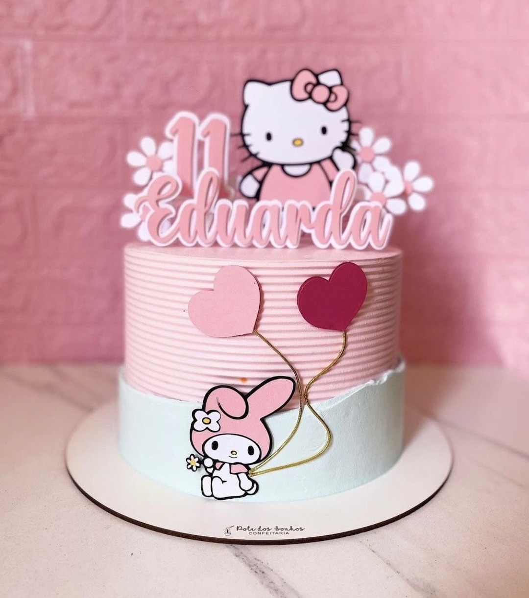 Hello Kitty Cake Topper Set - Etsy