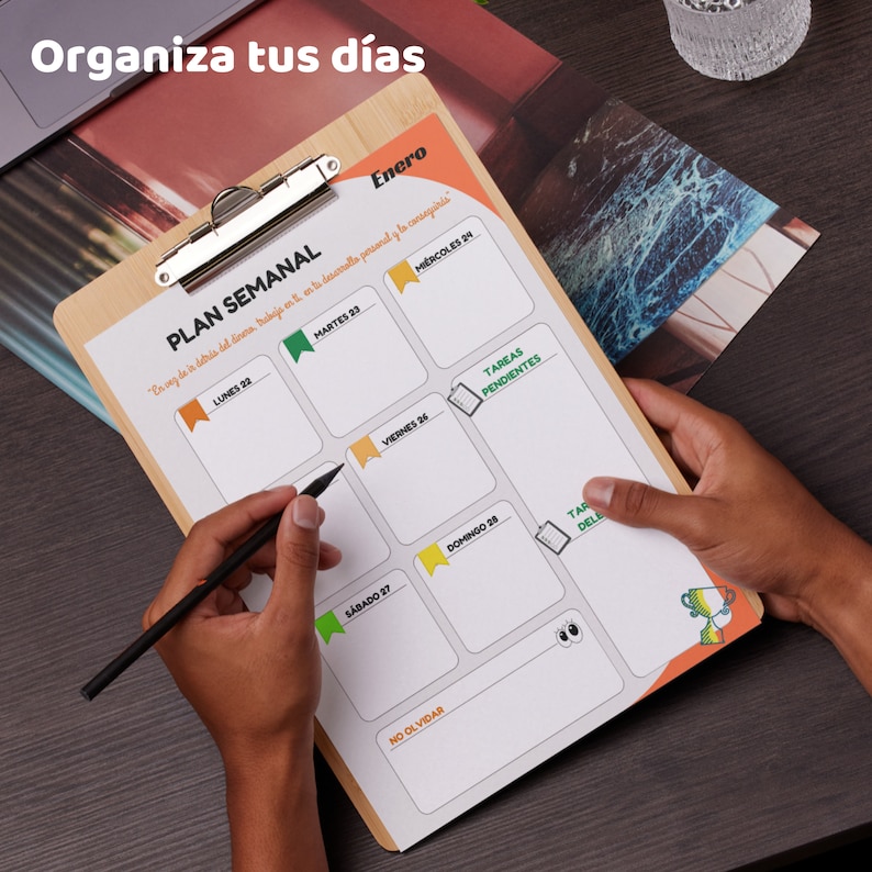 Planificador imprimible 2024, Planificador diario, Planificador semanal ...