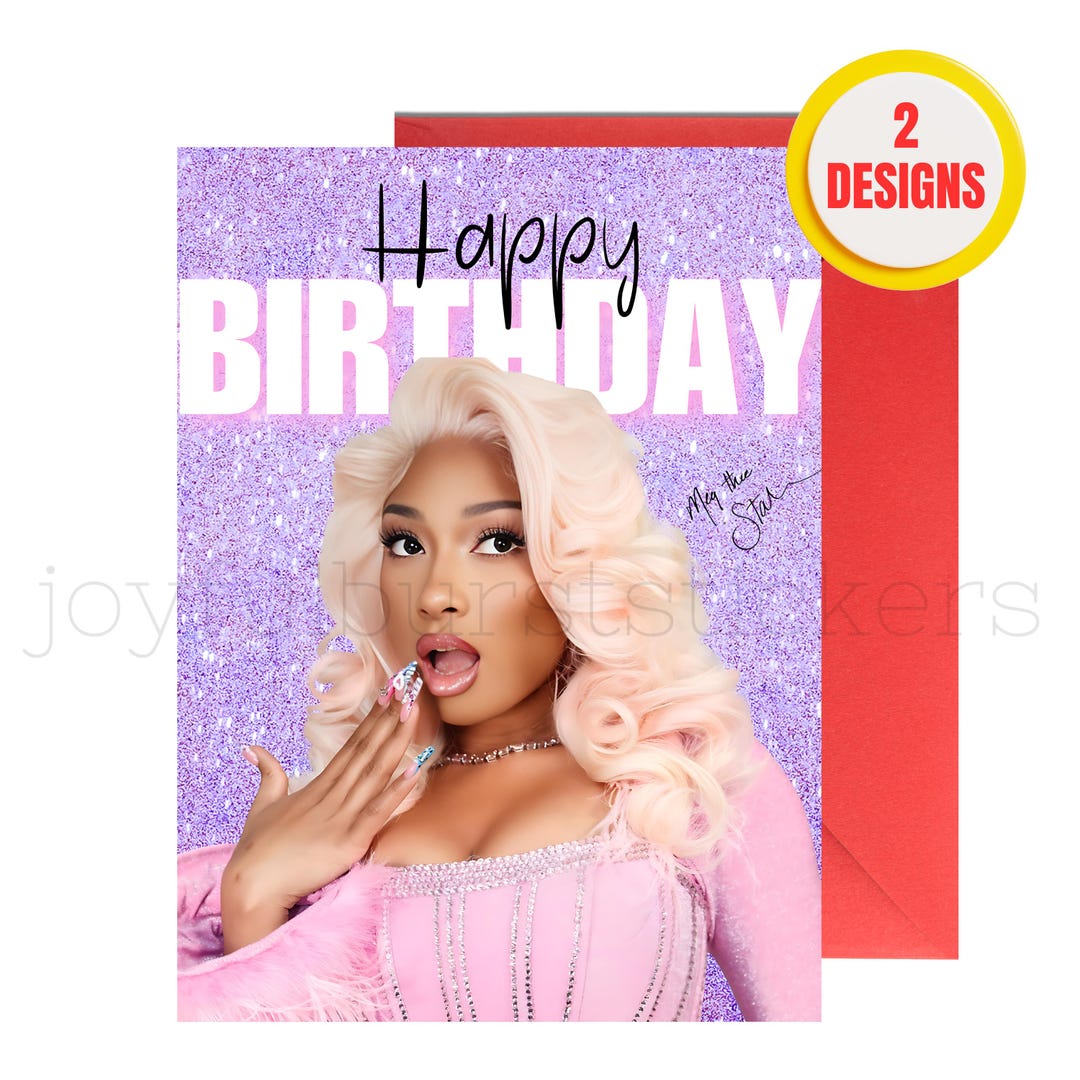Megan Thee Stallion Birthday Card. 2 Designs - Etsy